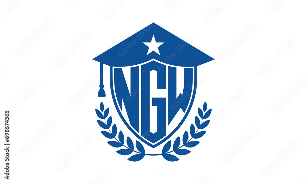 NGW three letter iconic academic logo design vector template. monogram ...
