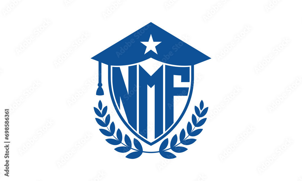 NMF three letter iconic academic logo design vector template. monogram ...