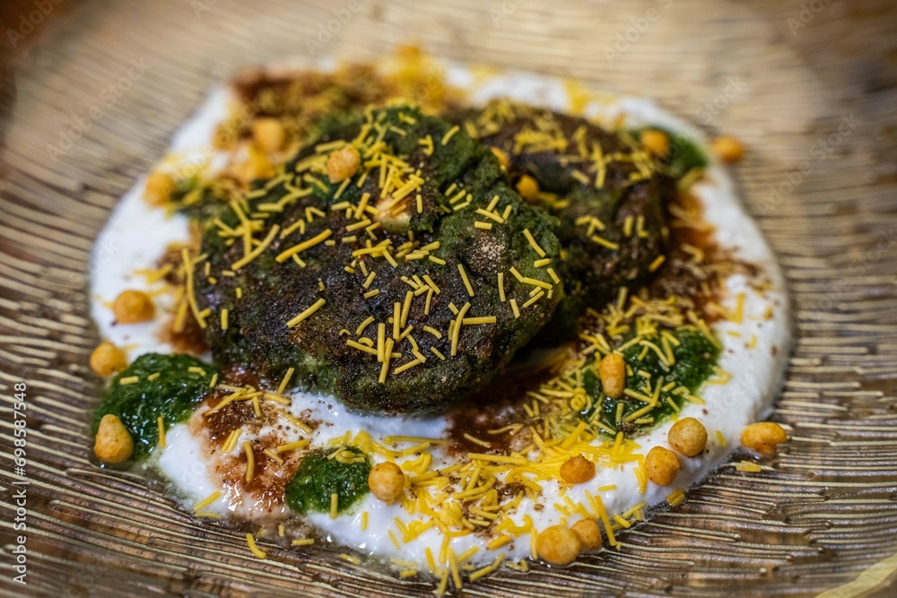 Veg Hara Bhara Kabab Chaat Plate, Hara Bhara Kabab is a very popular ...