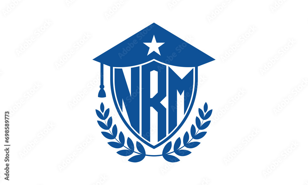 NRM three letter iconic academic logo design vector template. monogram ...