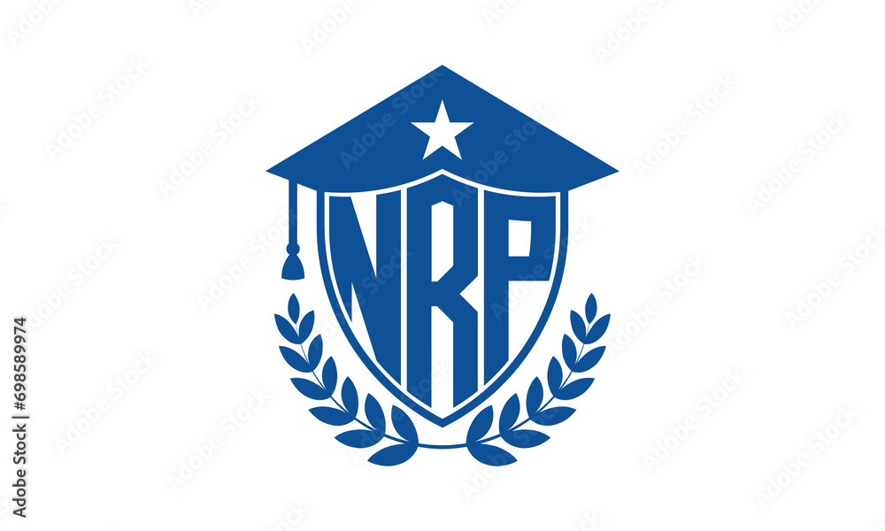 NRP three letter iconic academic logo design vector template. monogram ...