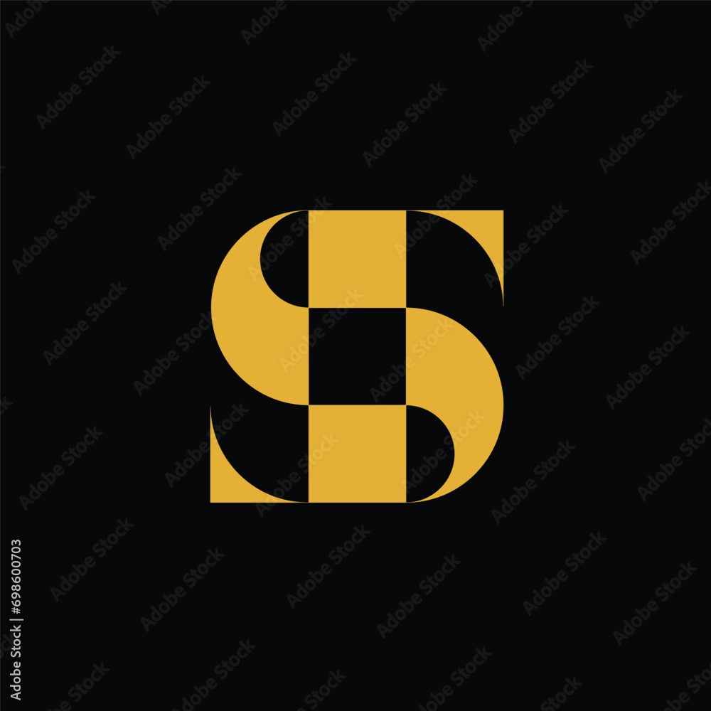 elegant modern letter S square block logo Stock Vector | Adobe Stock
