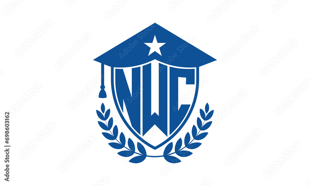 NWC three letter iconic academic logo design vector template. monogram ...