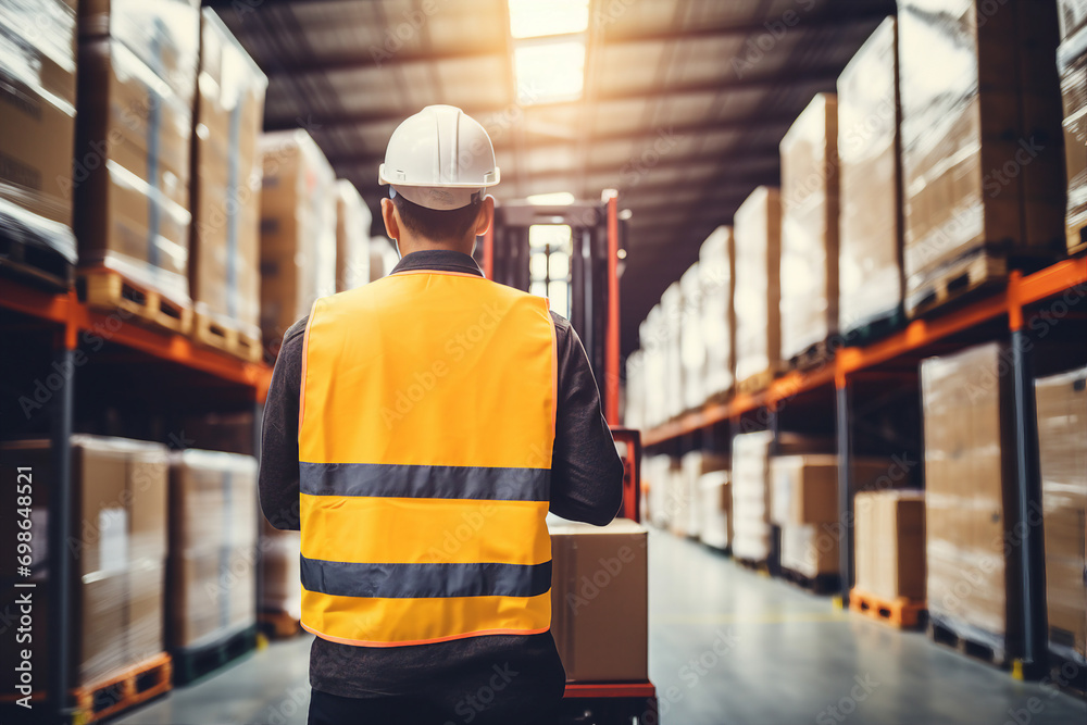 Generative ai image of employee at industrial enterprise postman ...