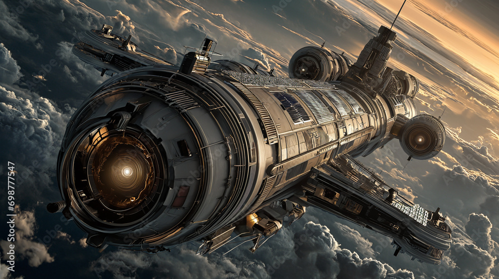 Cutting-edge spacecraft design equipped with advanced nuclear fusion ...