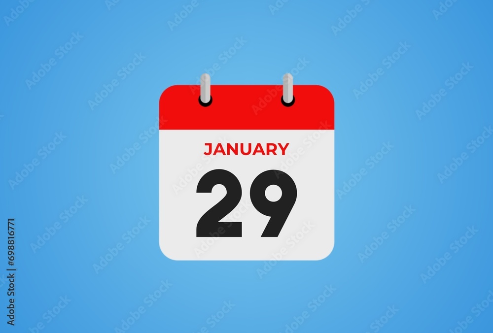 Icon calendar day. 29 January. 29th days of the month, illustration ...