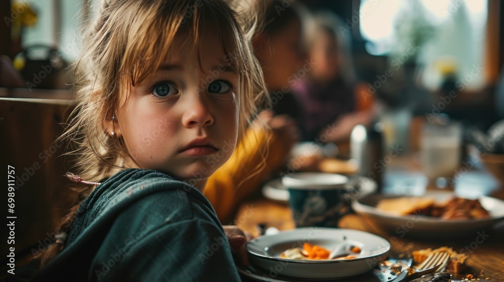 An upset daughter sat at the lunch table watching her parents and ...