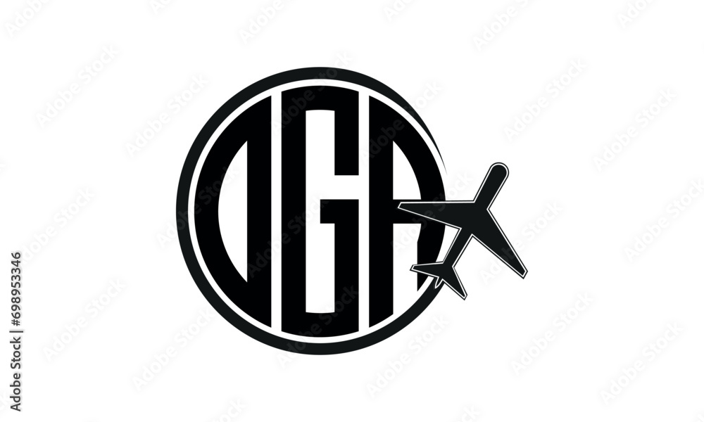 OGA three initial letter circle tour & travel agency logo design vector ...