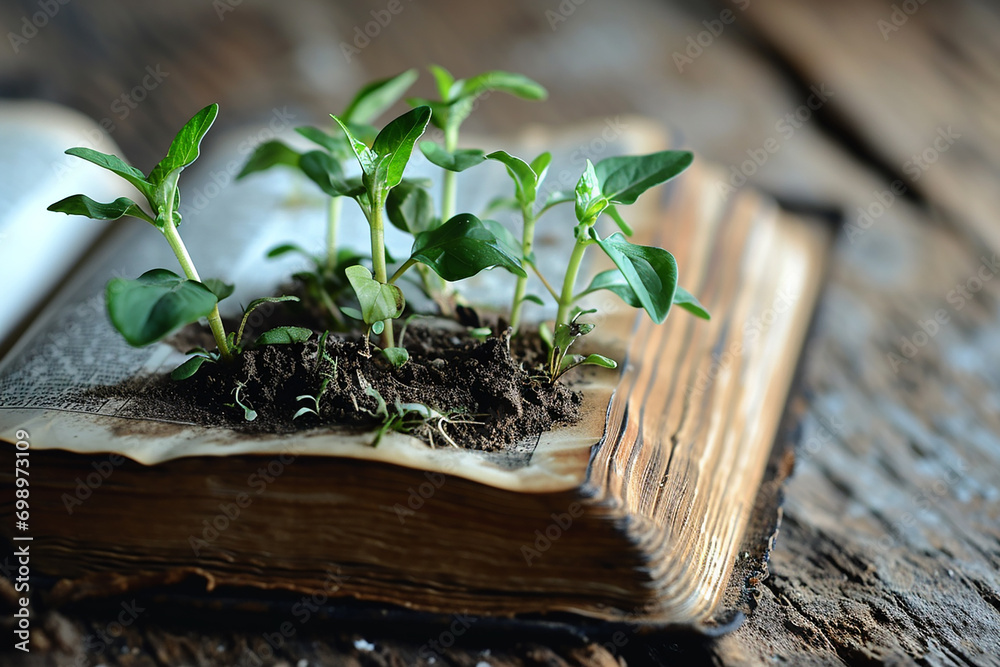 Beautiful Nature Concept with Cool Leaves and Green Sprouts Symbolizing ...