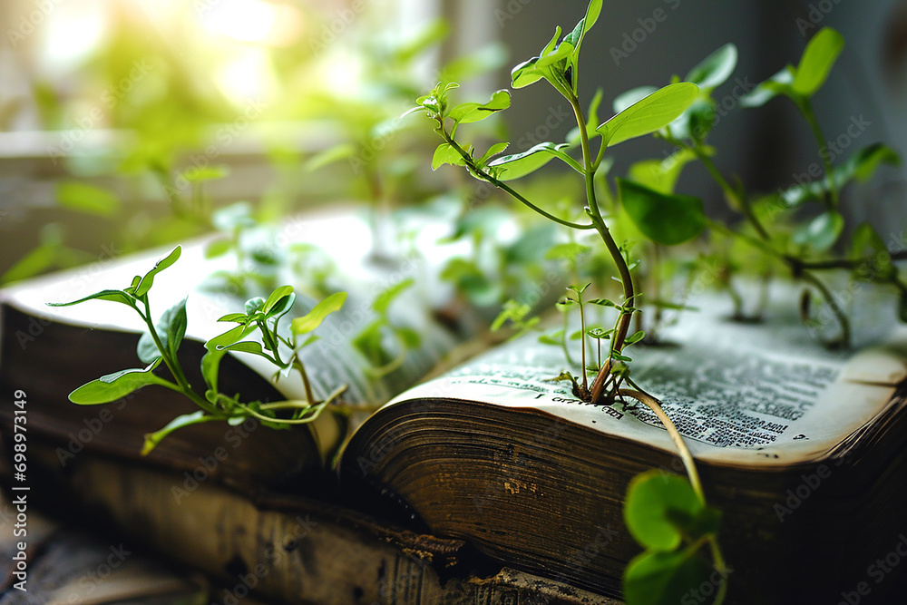 Beautiful Nature Concept with Cool Leaves and Green Sprouts Symbolizing ...