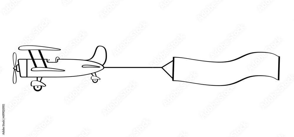 Stock-Vektorgrafik „Cartoon childrens plane line pattern. Travel icon ...