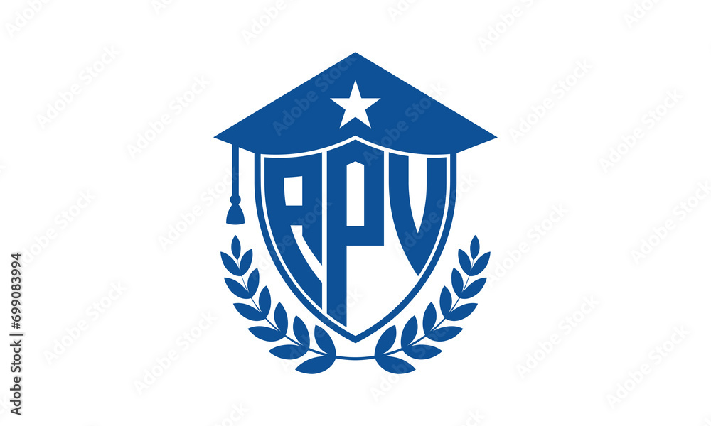 APV three letter iconic academic logo design vector template. monogram ...