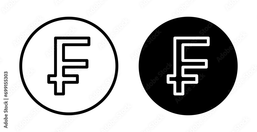 Image vectorielle Stock Swiss franc currency simple icon line symbol ...