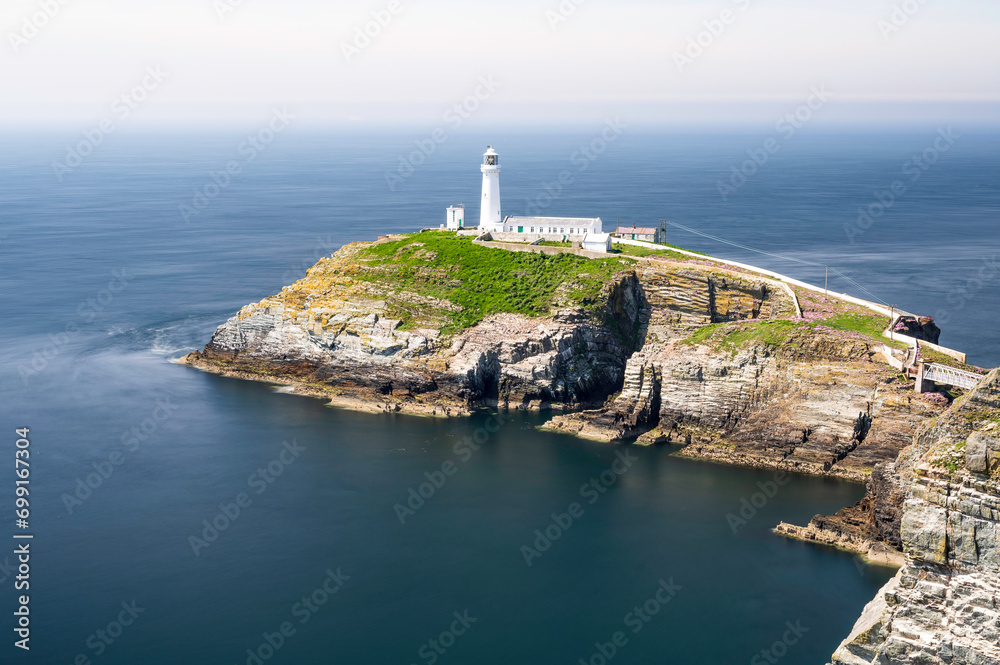 South Stack lighthouse, on Anglesey, north Wales. The lighthouse is ...