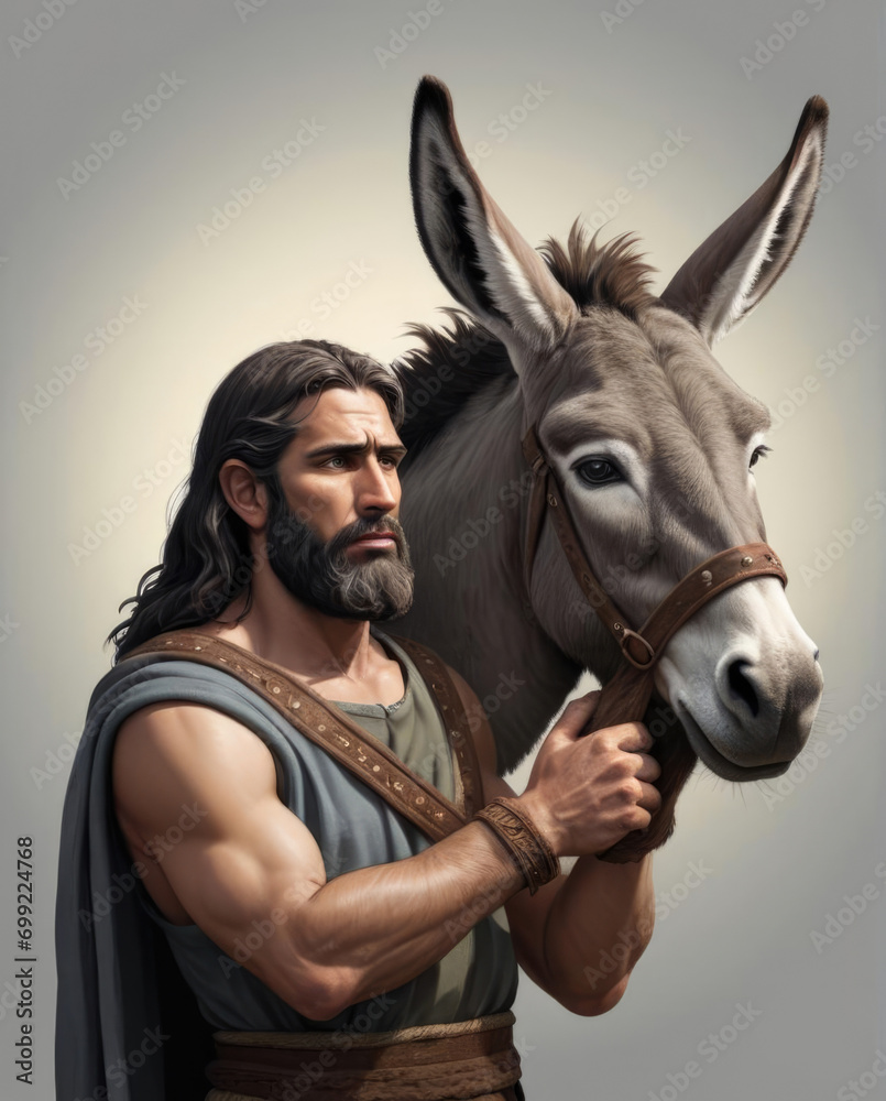 Samson's Strength - Realistic portrait of the biblical figure Samson ...