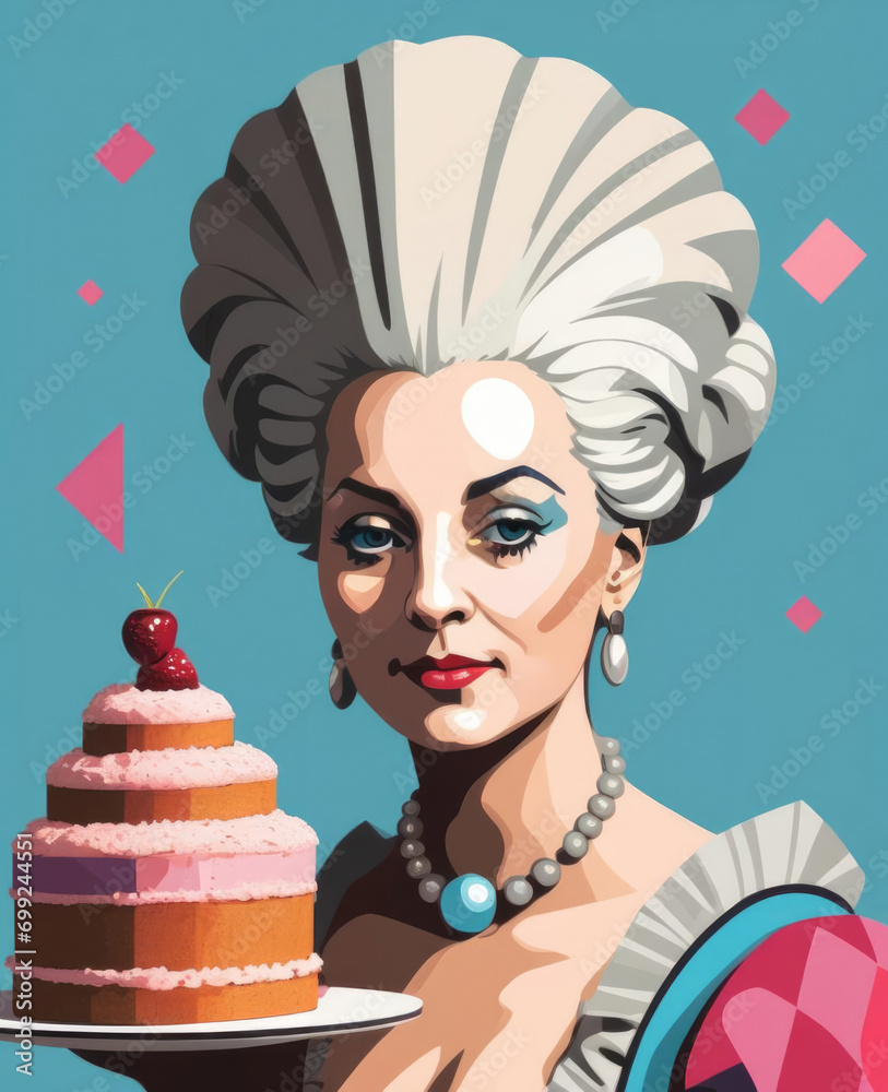 Marie Antoinette in Pop Art Style - Simplified geometric depiction of ...