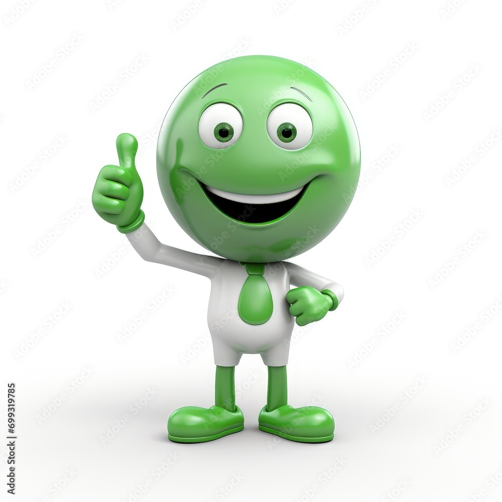 3d man is green tick symbol, signifying completion and success, in a ...