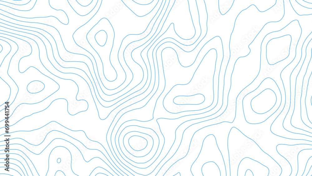 Abstract blue background with map contour. Moden blue lines of the ...