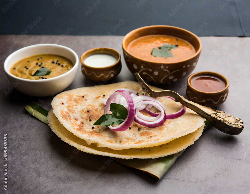 onion rava masala dosa is a south indian instant breakfast served with ...