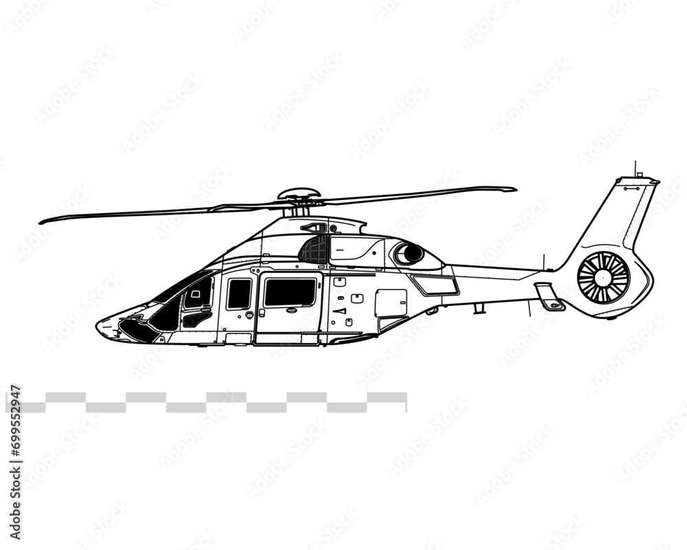 Airbus Helicopters H160M. Medium utility helicopter. Side view. Image ...