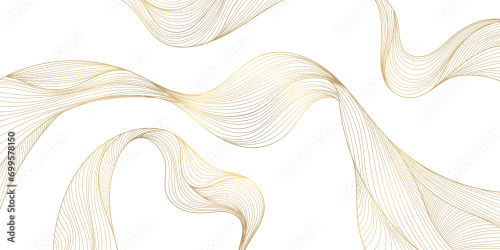 Vector gold wave pattern, abstract luxury background. Elegant design ...