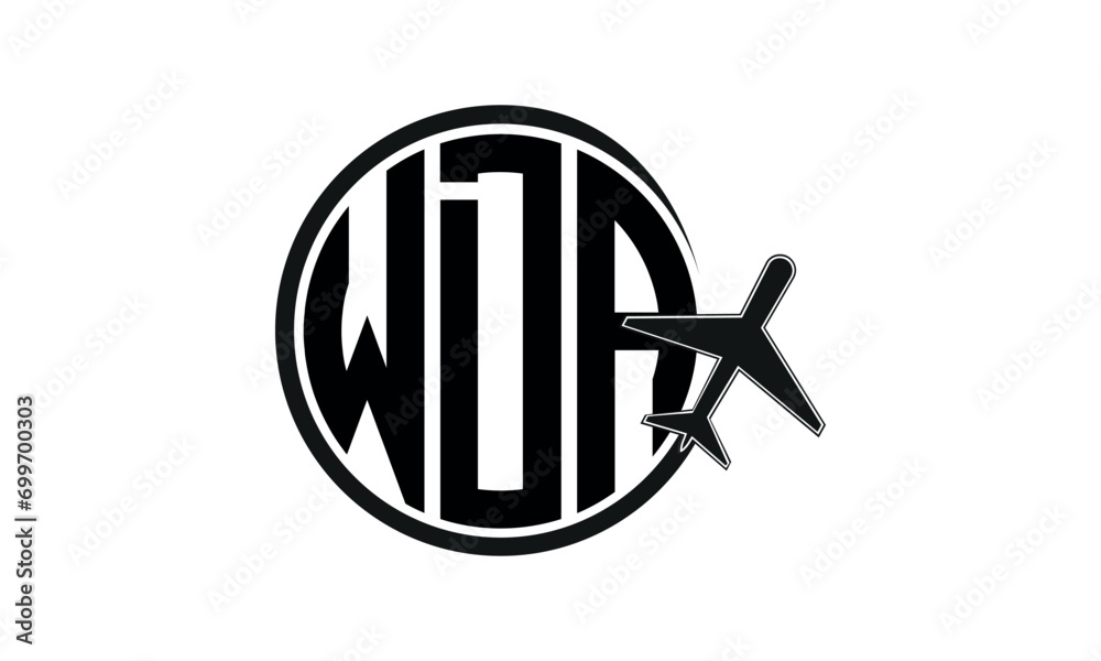 WDA three initial letter circle tour & travel agency logo design vector ...