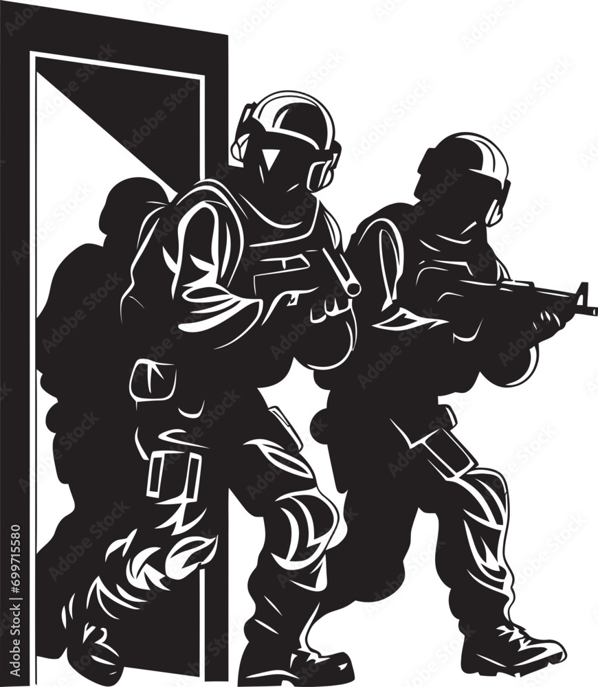 Vector de Stock Dynamic Breach Black Vector SWAT Door Kick Logo ...