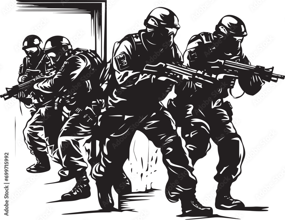 Dynamic Breach Black Vector SWAT Door Kick Logo Tactical Entry Door ...