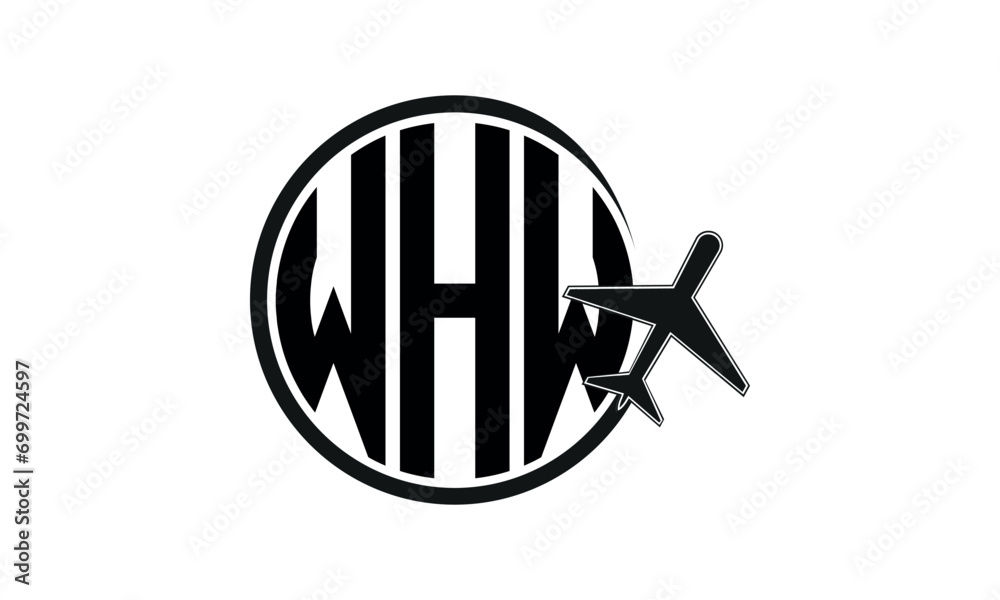WHW three initial letter circle tour & travel agency logo design vector ...