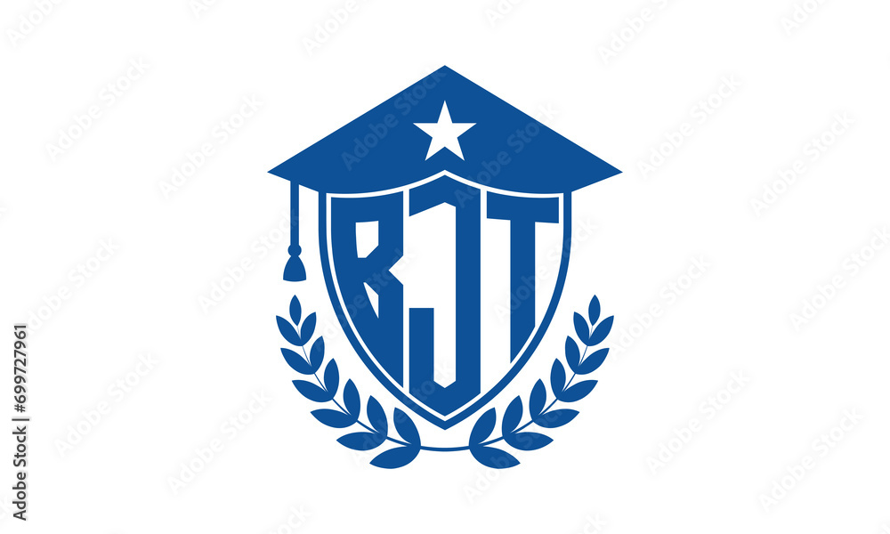 Vector de Stock BJT three letter iconic academic logo design vector ...