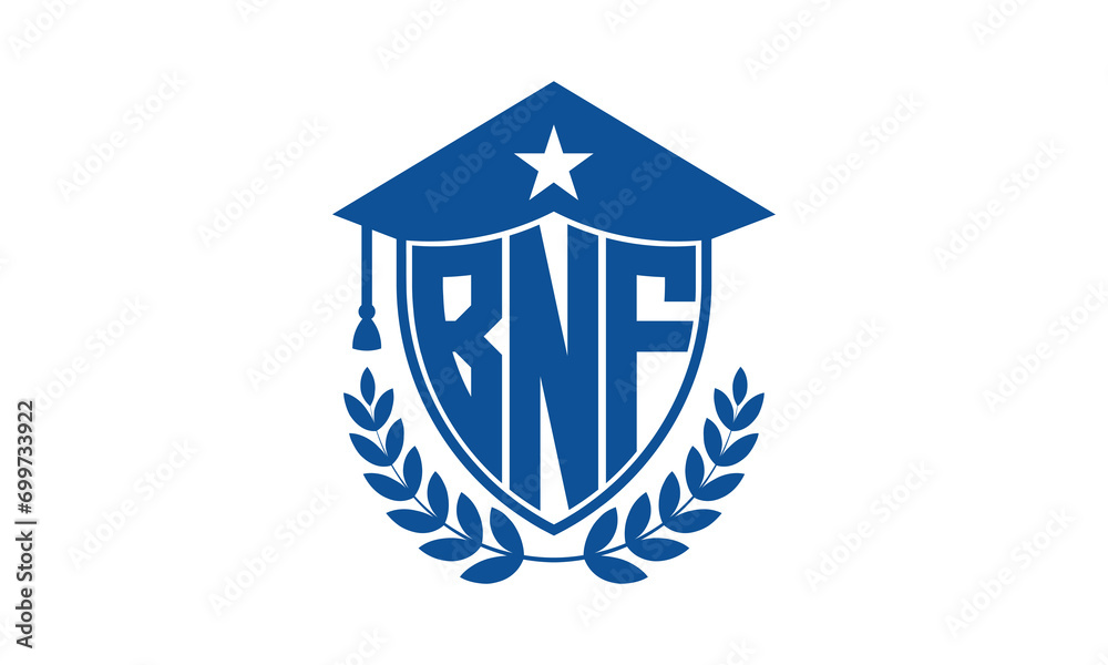 BNF three letter iconic academic logo design vector template. monogram ...