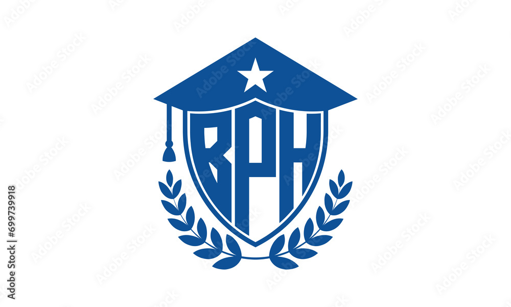 BPH three letter iconic academic logo design vector template. monogram ...
