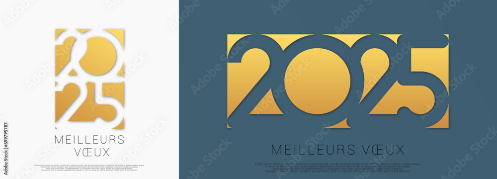 Bonne année - meilleurs vœux 2025 - vecteur pour affiche, bannière, salutation et célébration du ...