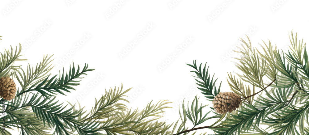 Pine Tree letter, branches pattern, mail letter border frame ...