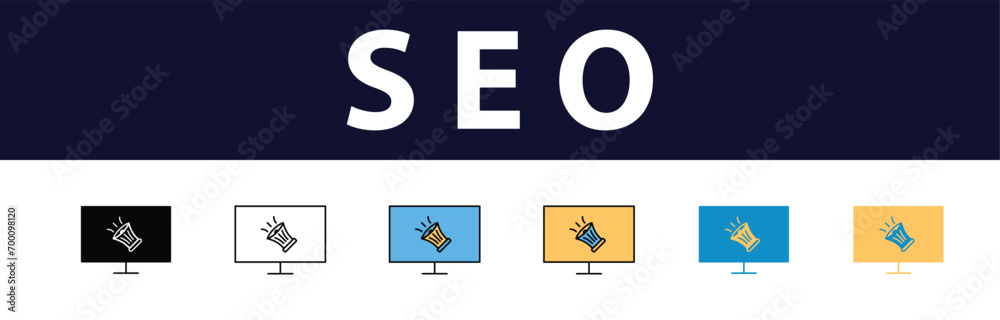 Dynamic SEO Vector Icons: Modern Color Fill Icons for Web Development ...