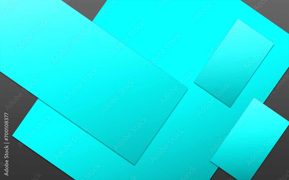 Cyan promotional paper blank template for presentation layouts and ...