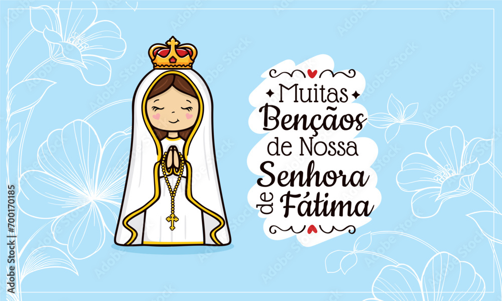 Vector hand drawn Nossa Senhora de Fatima illustration - Divine Visions ...