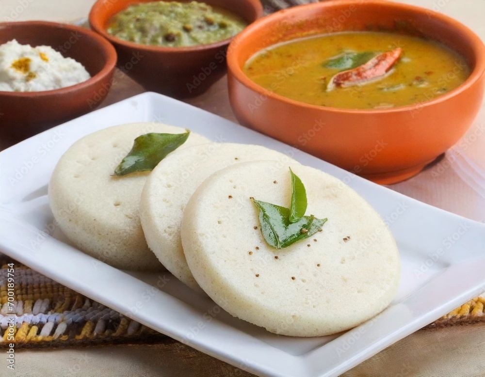 idli vada south indian food Stock Photo | Adobe Stock