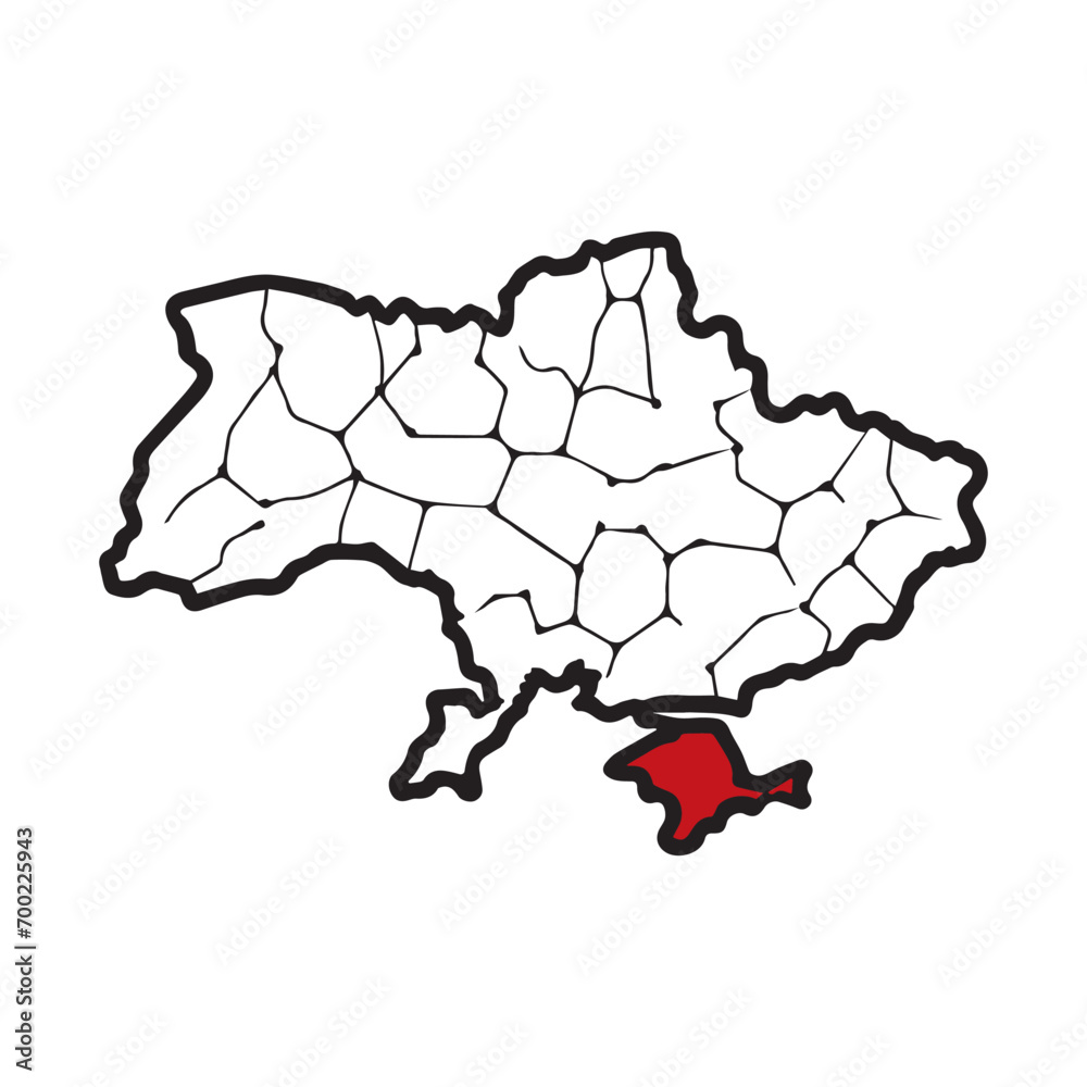 Continuous drawing of Ukraine map. Single line image of a map of ...