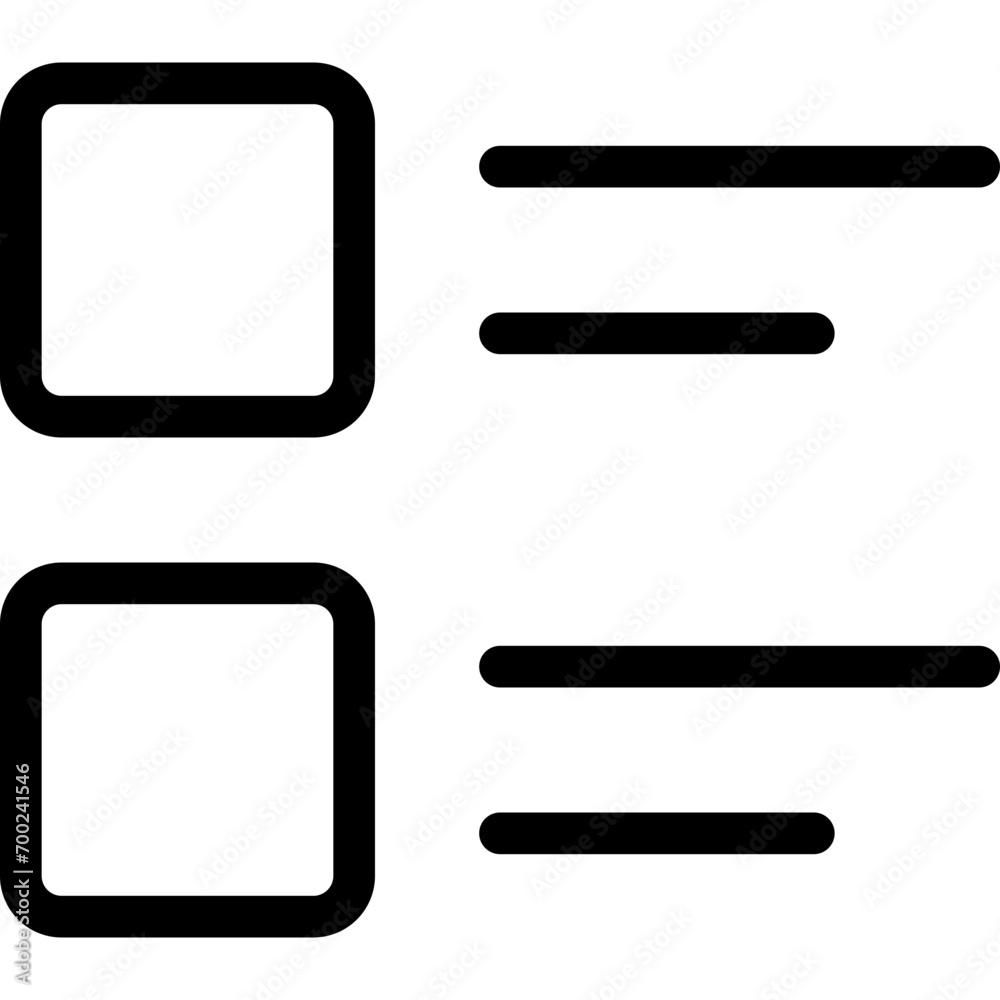 Checklist icon in outline. Simple checkbox vector illustration — pixel ...