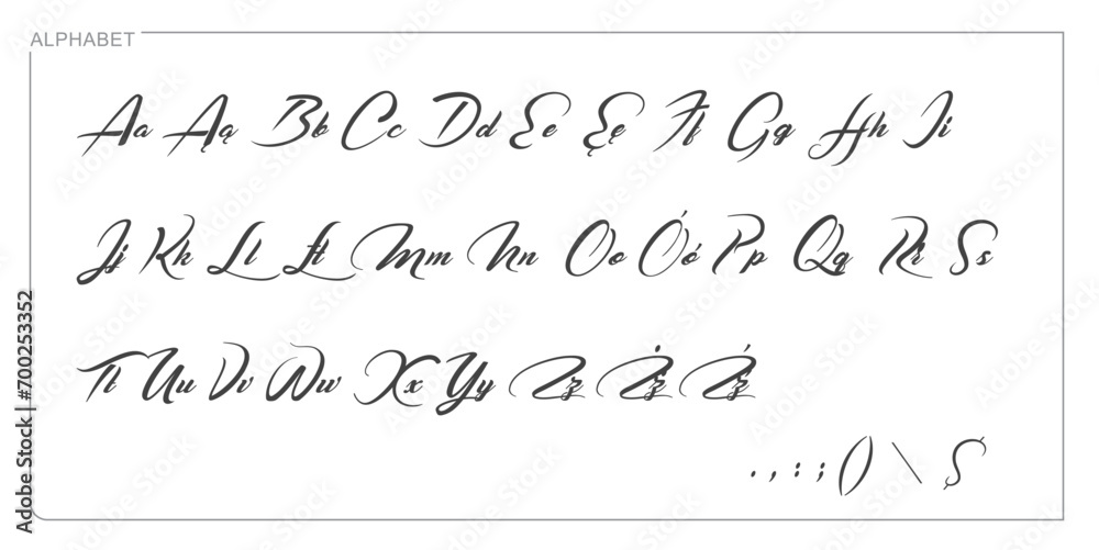 alphabet letters font set. typography font with trendy letters thin ...