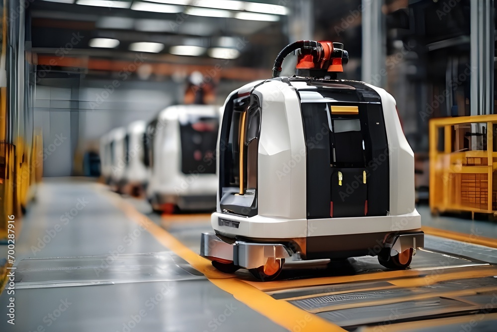 Photo Stock Automated Guided Vehicle in Industrial Environment ...