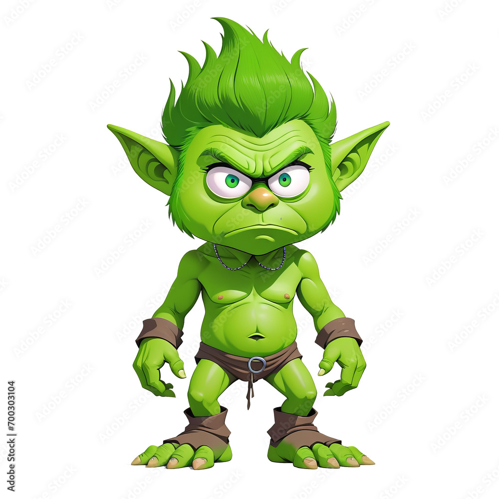 Vector small evil green gremlin troll on transparent background, AI ...