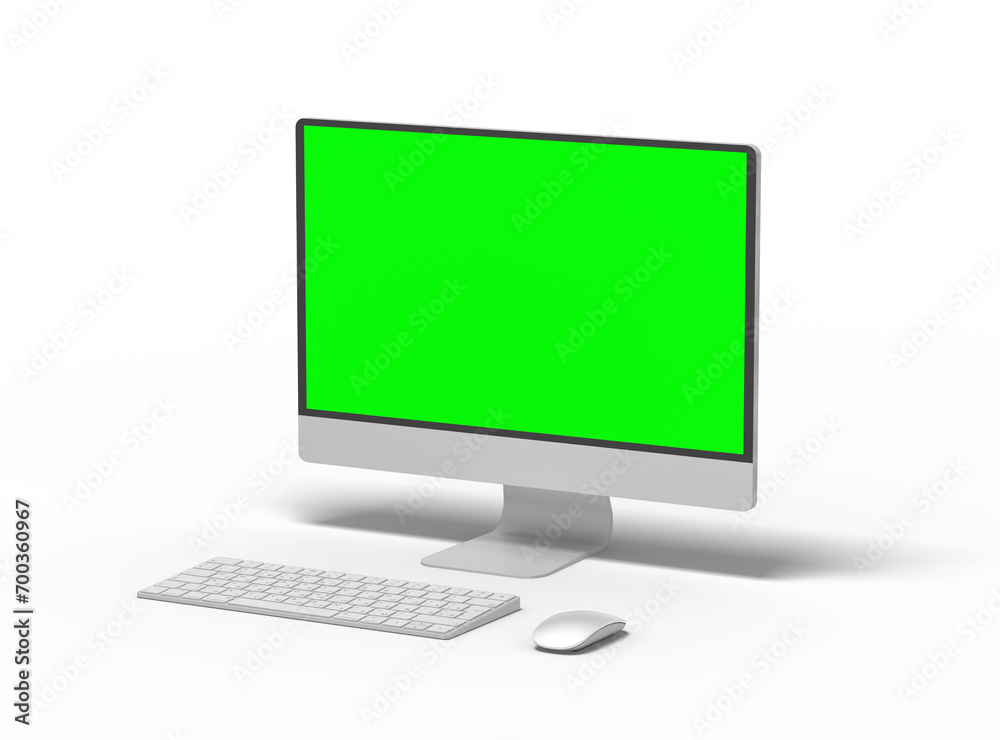 iMac desktop template with green screen for UI/UX Product Showcase on ...