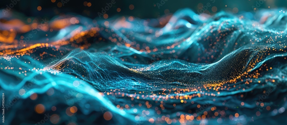 Scientific poster featuring deep background, deep learning, wave flow ...