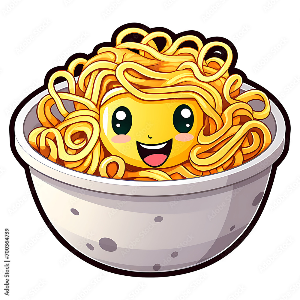 cute kawaii noodles clipart with transparent background for stickers ...
