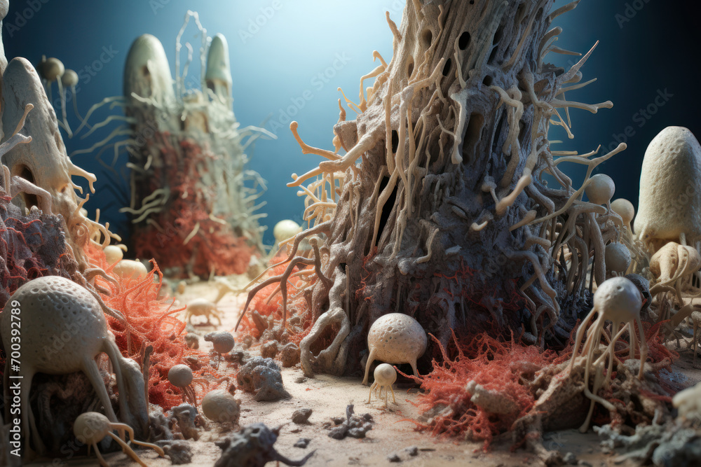 The microbial community within a termite mound, illustrating the ...