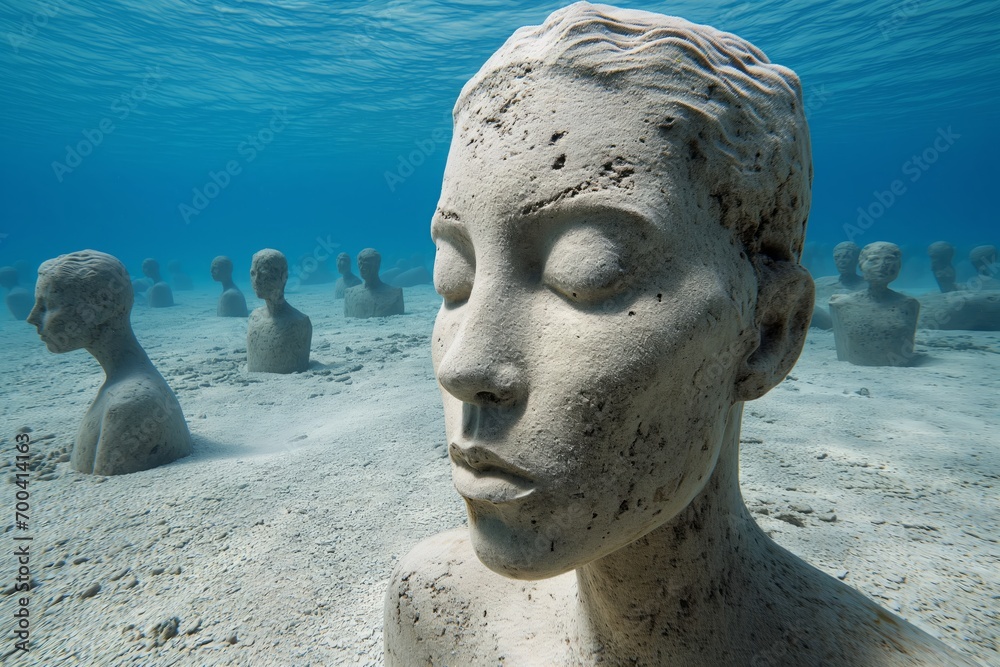 Underwater sculpture park with hauntingly beautiful statues creating an ...