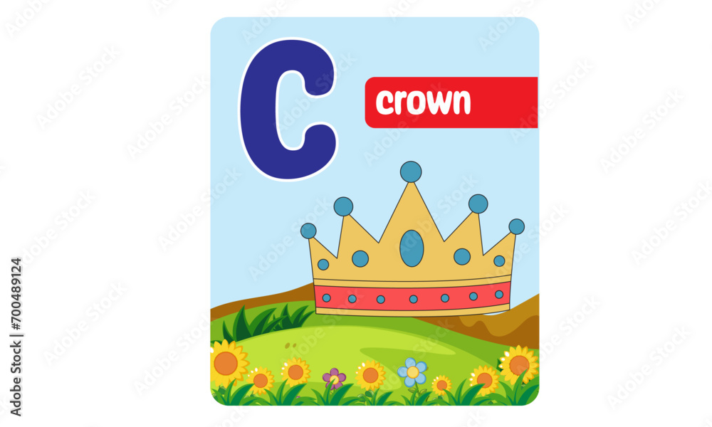 Alphabet cards for kids. Educational preschool learning ABC card with animal and letter cartoon ...