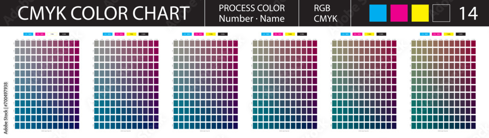 CMYK Process Color Chart 14 Stock Vector | Adobe Stock